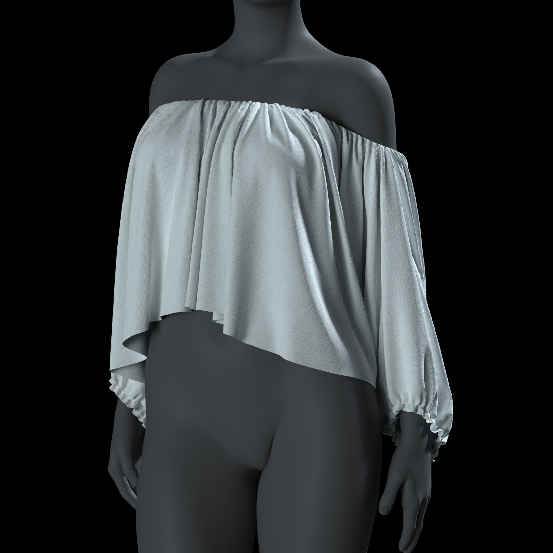 ArtStation - Women's Off Shoulder Blouse