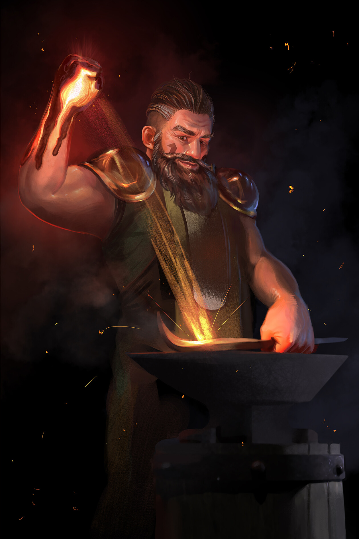 Dwarven Blacksmith by Suzanne Helmigh : r/ImaginaryDwarves