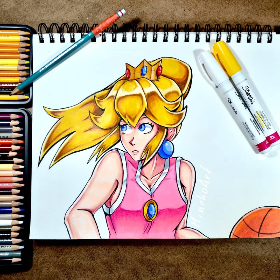 ArtStation - Princes peach playing basketball
