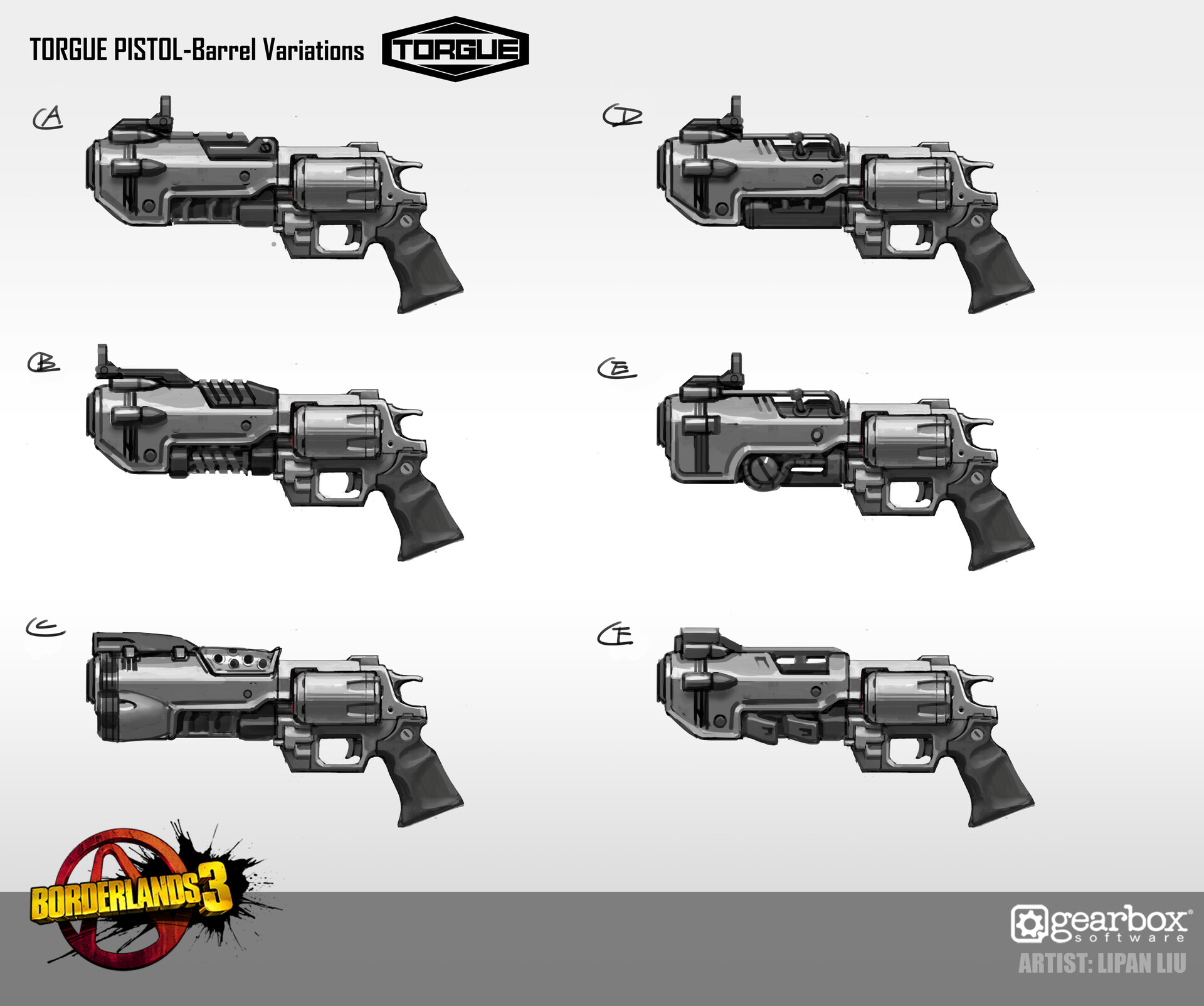 Rock D - Borderlands 3 Torgue Pistol barrels explorations