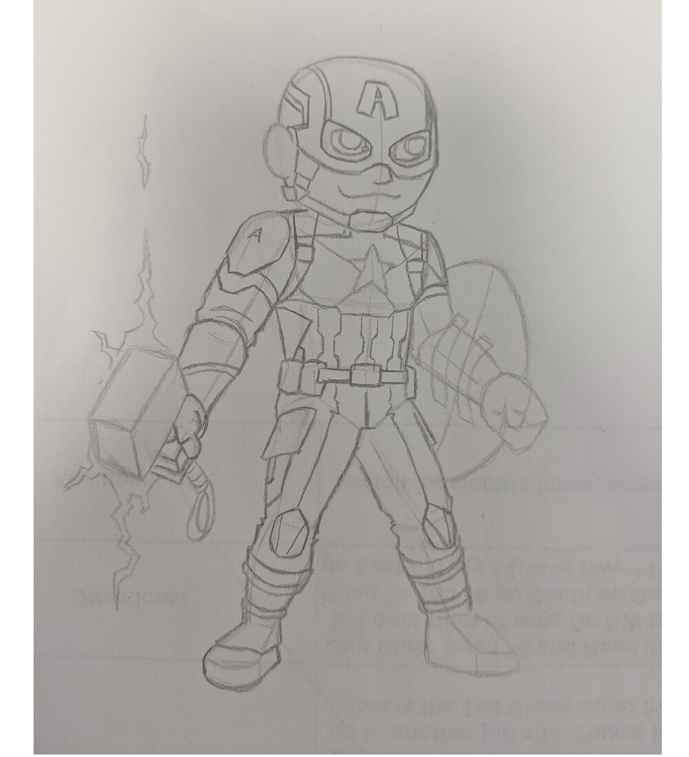 how to draw chibi captain america