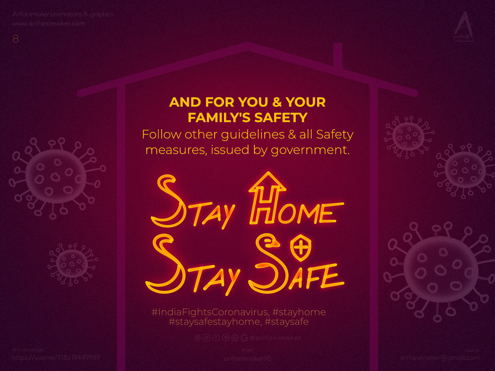 Mohammad Arif - Coronavirus prevention- poster #8 Stay Home, Stay Safe