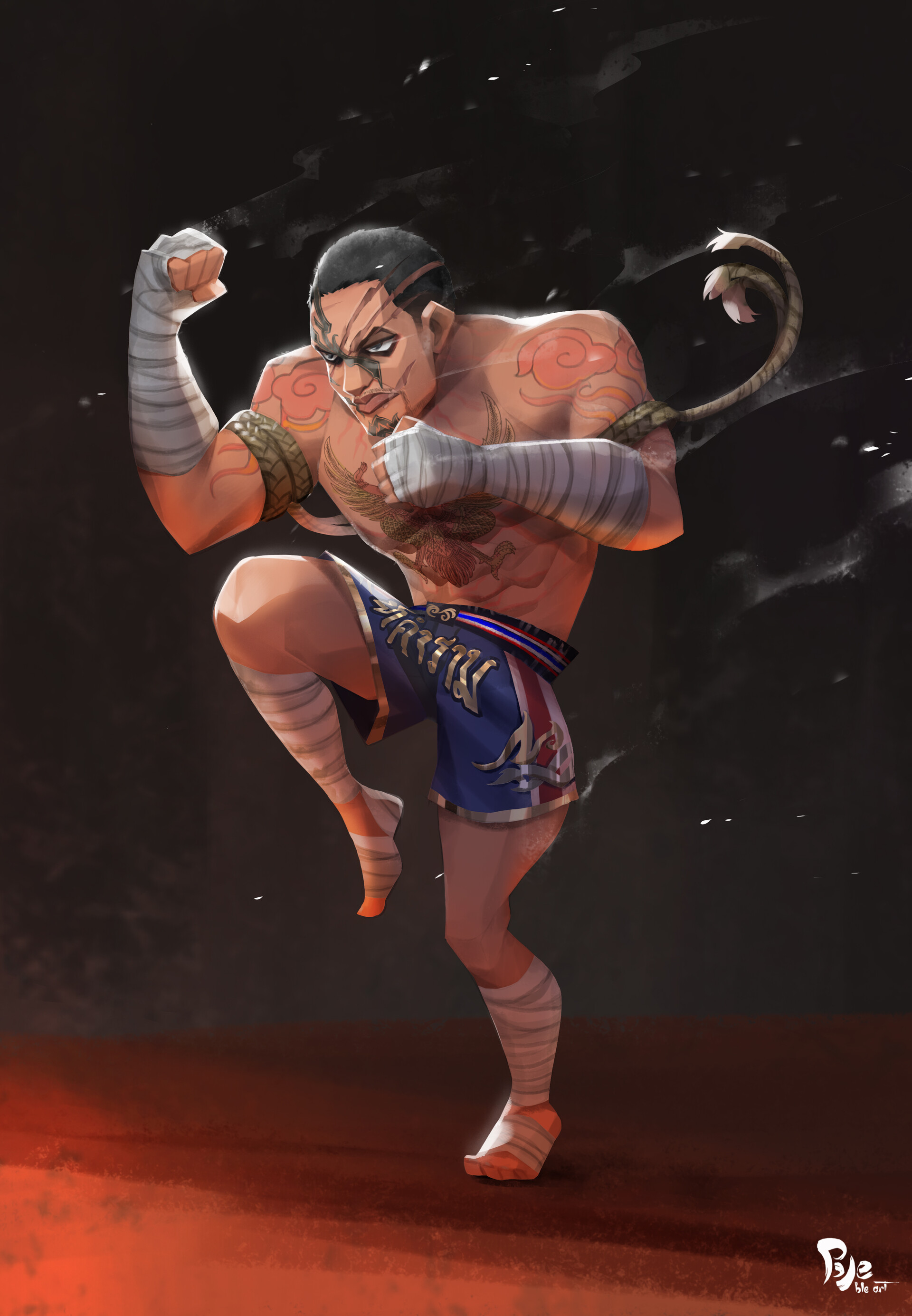 ArtStation - Fan Art "Tekken7 Fahkumram(ฟ้าคำราม)"