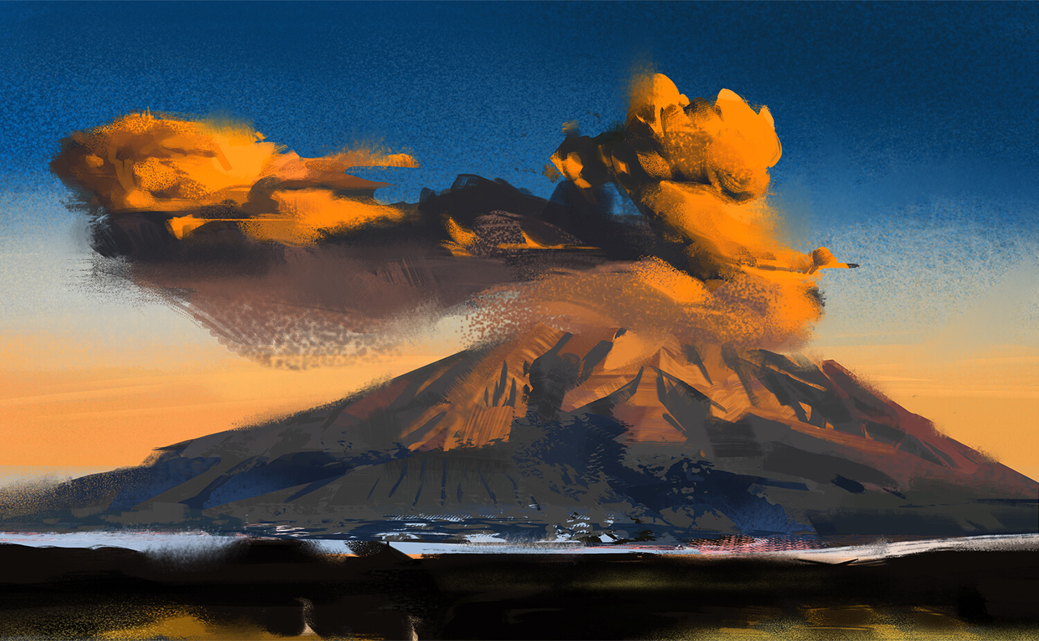 ArtStation - Volcano sketch