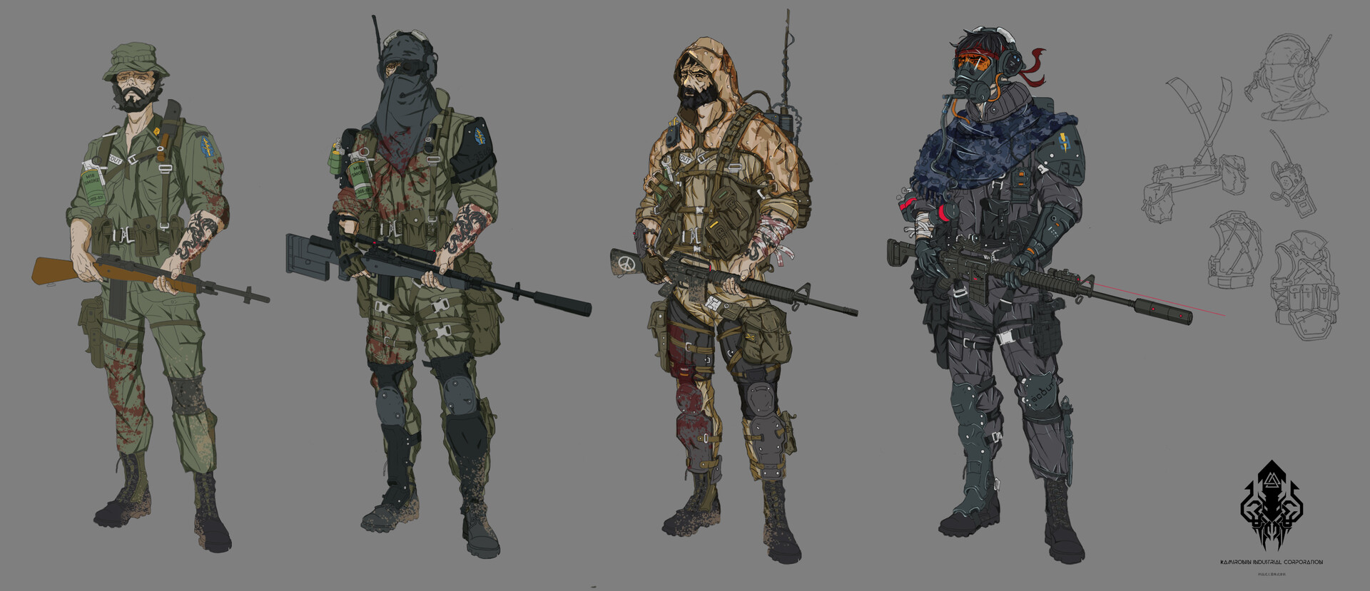 ArtStation - cold war style science fiction solders with gears