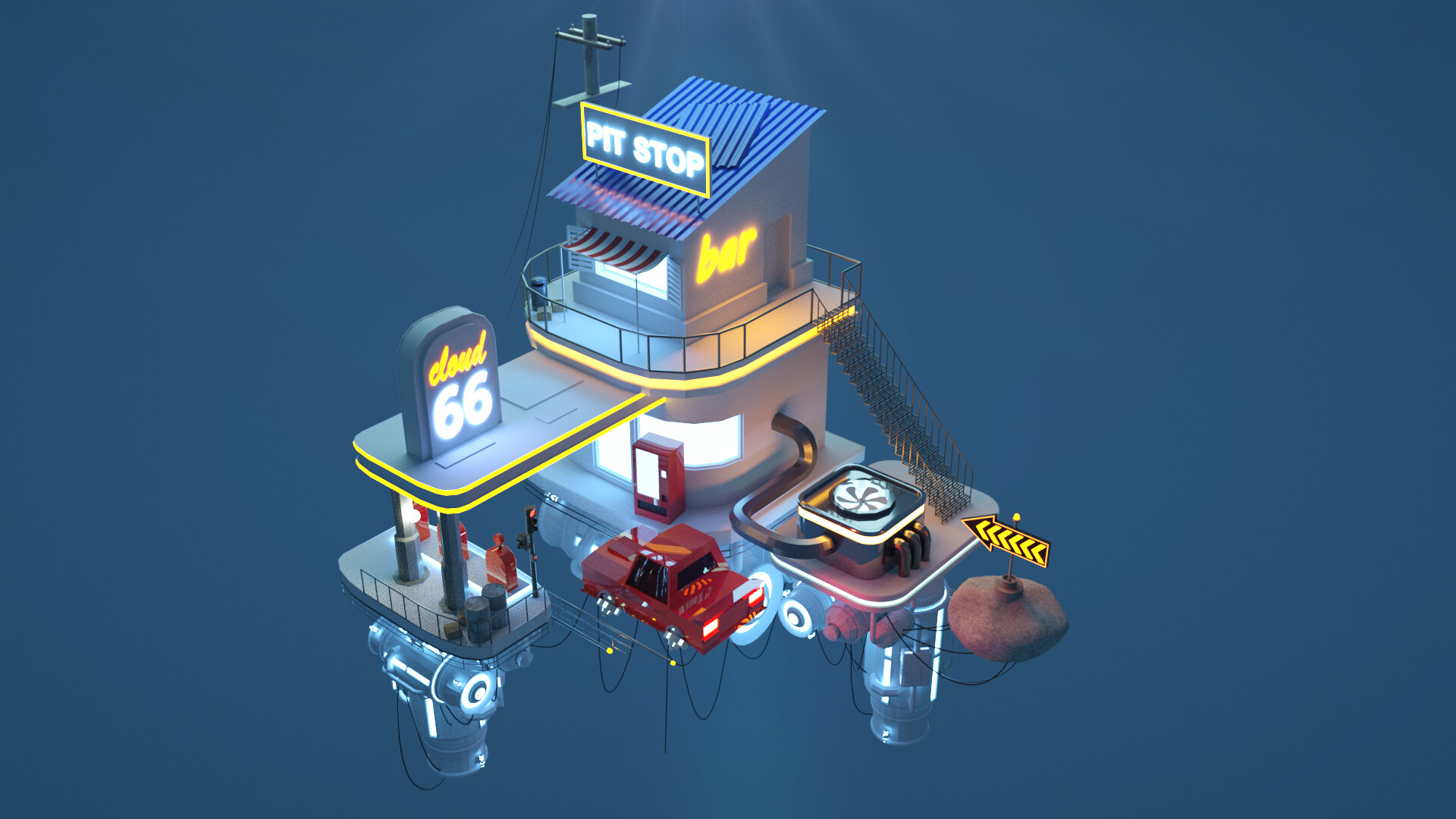 ArtStation - Cloud pit stop