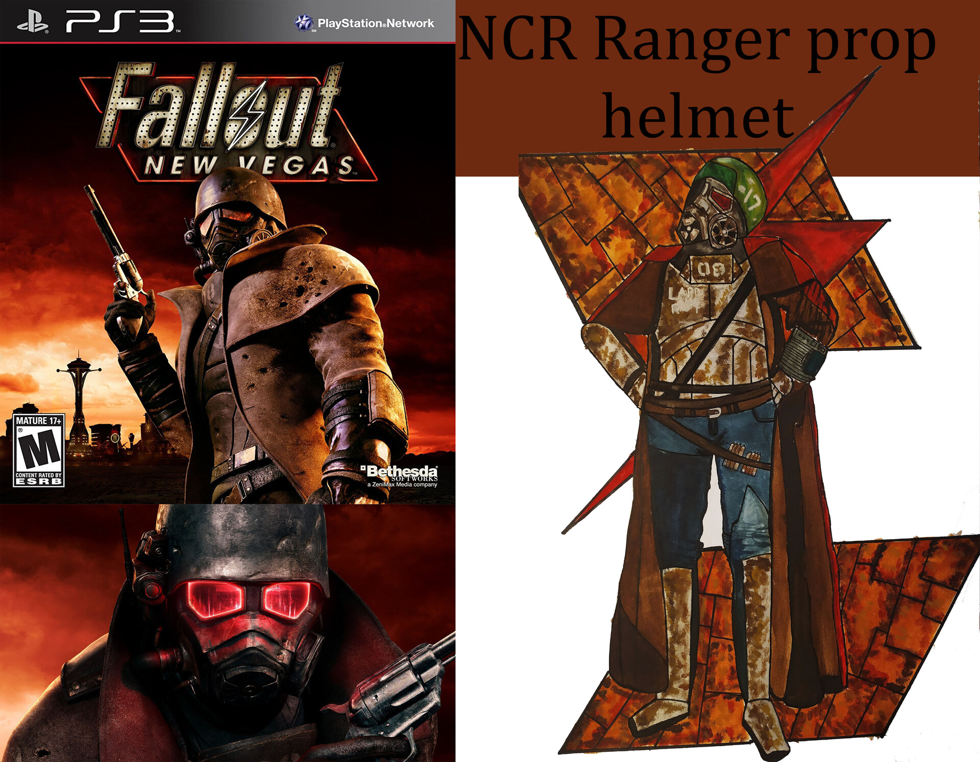 ArtStation - NCR Ranger helmet prop