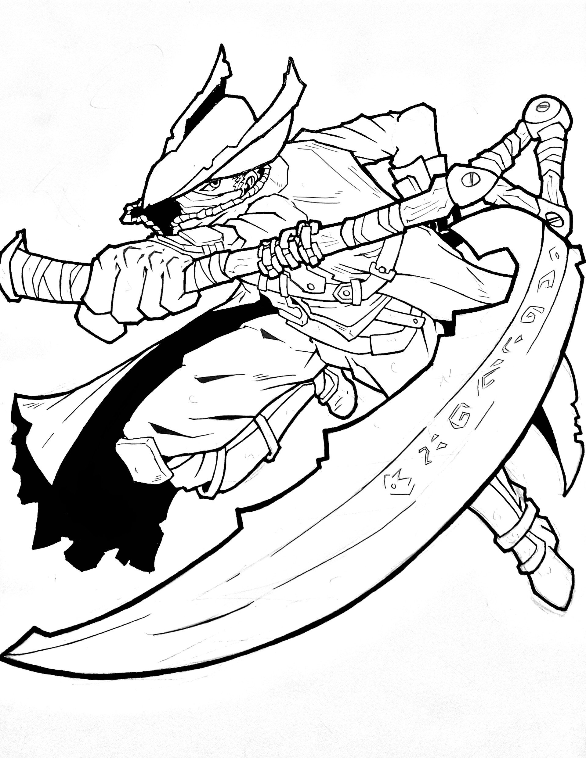 how to draw bloodborne hunter