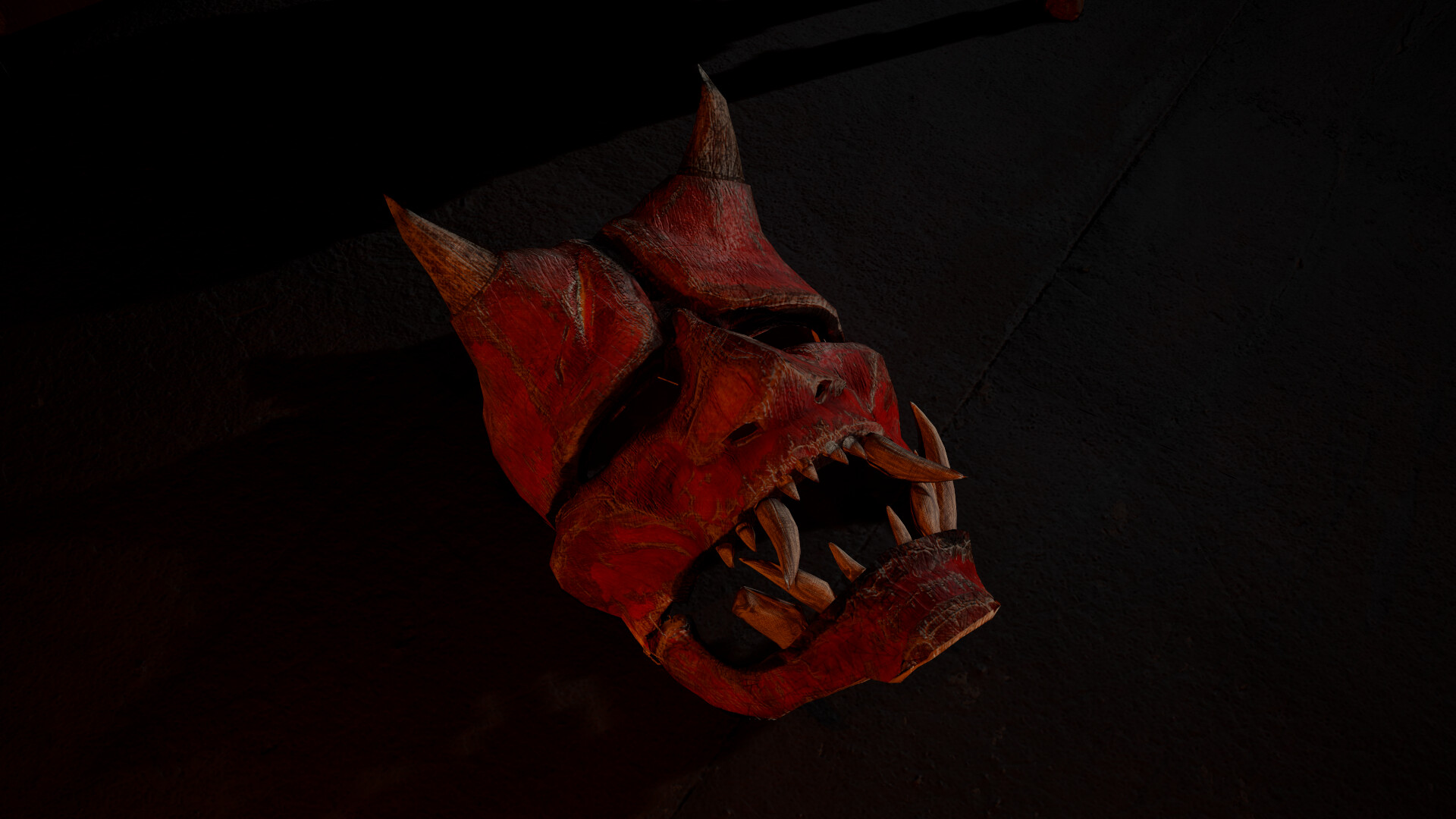 Matt Ironside - Worn Red Oni Mask