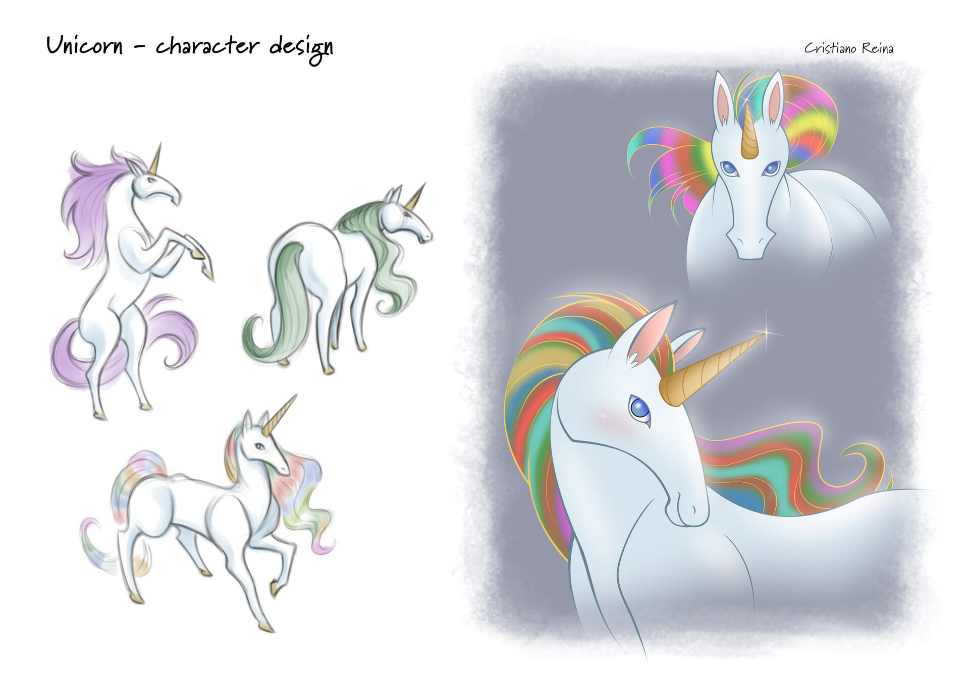 ArtStation - Unicorn - Powder monster tale