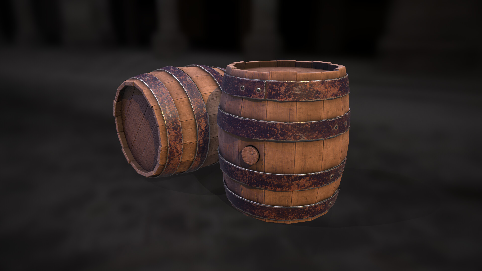 ArtStation - Barrel low-poly game asset