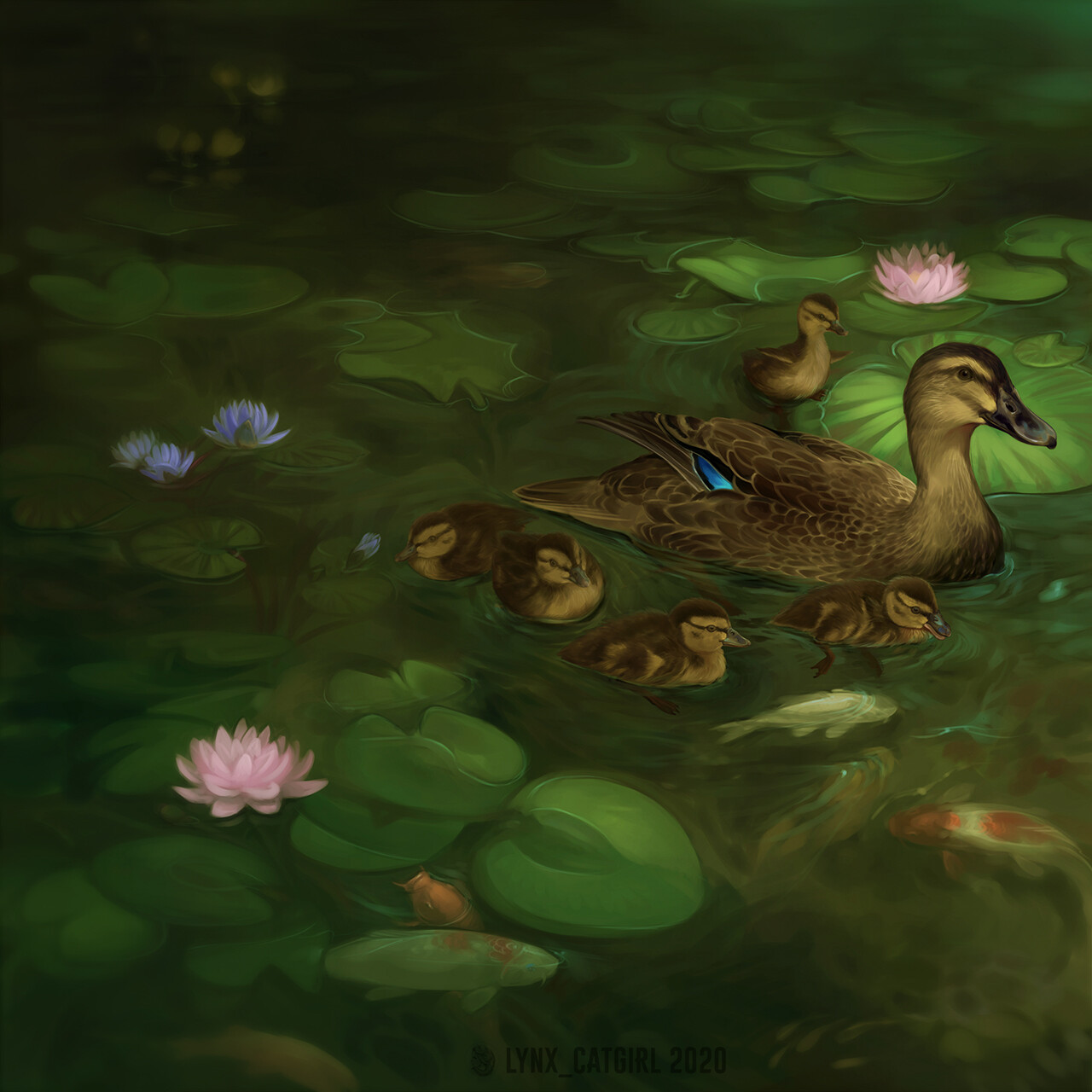 ArtStation - [SAI] Duck family