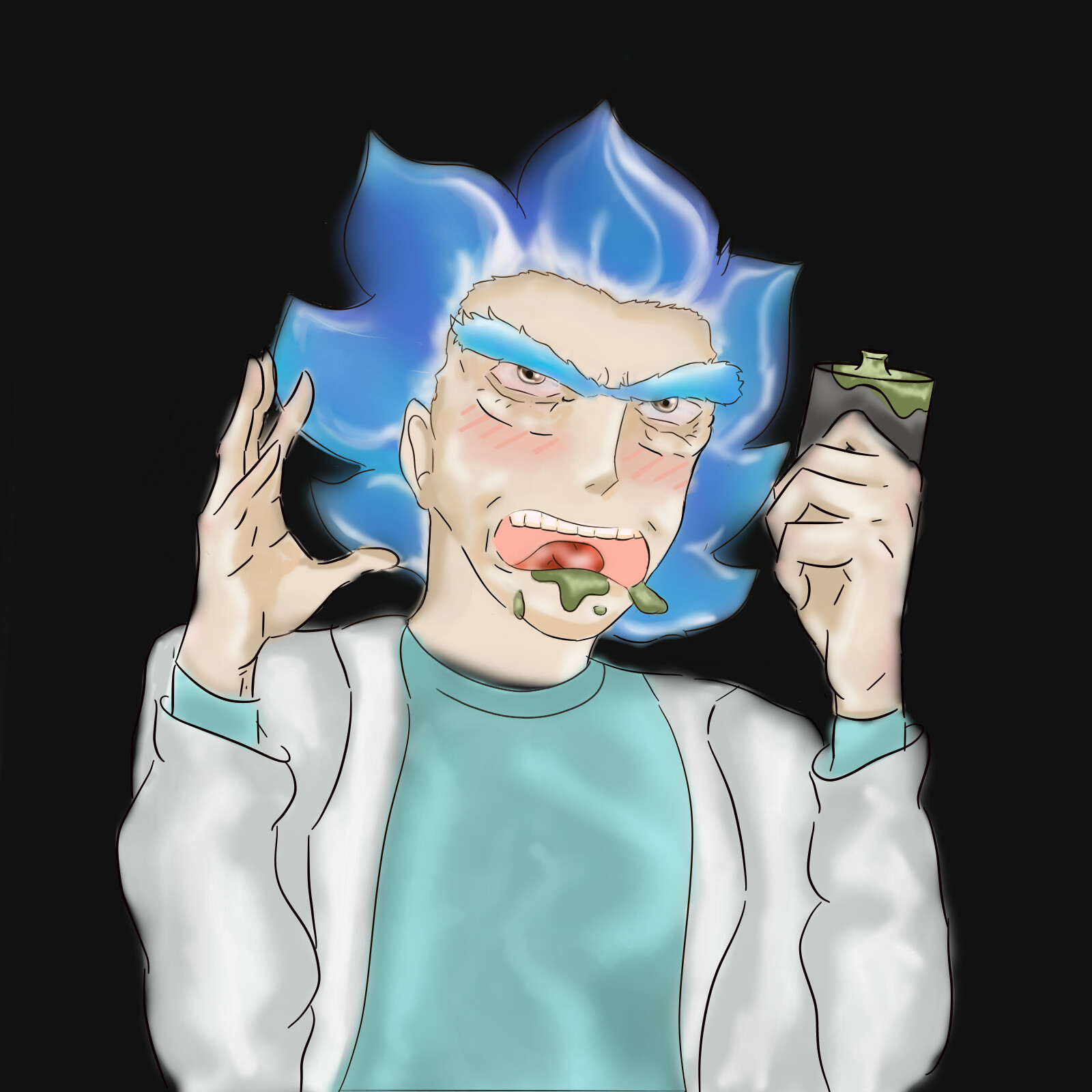 ArtStation - rick anime style ( from rick and morty )