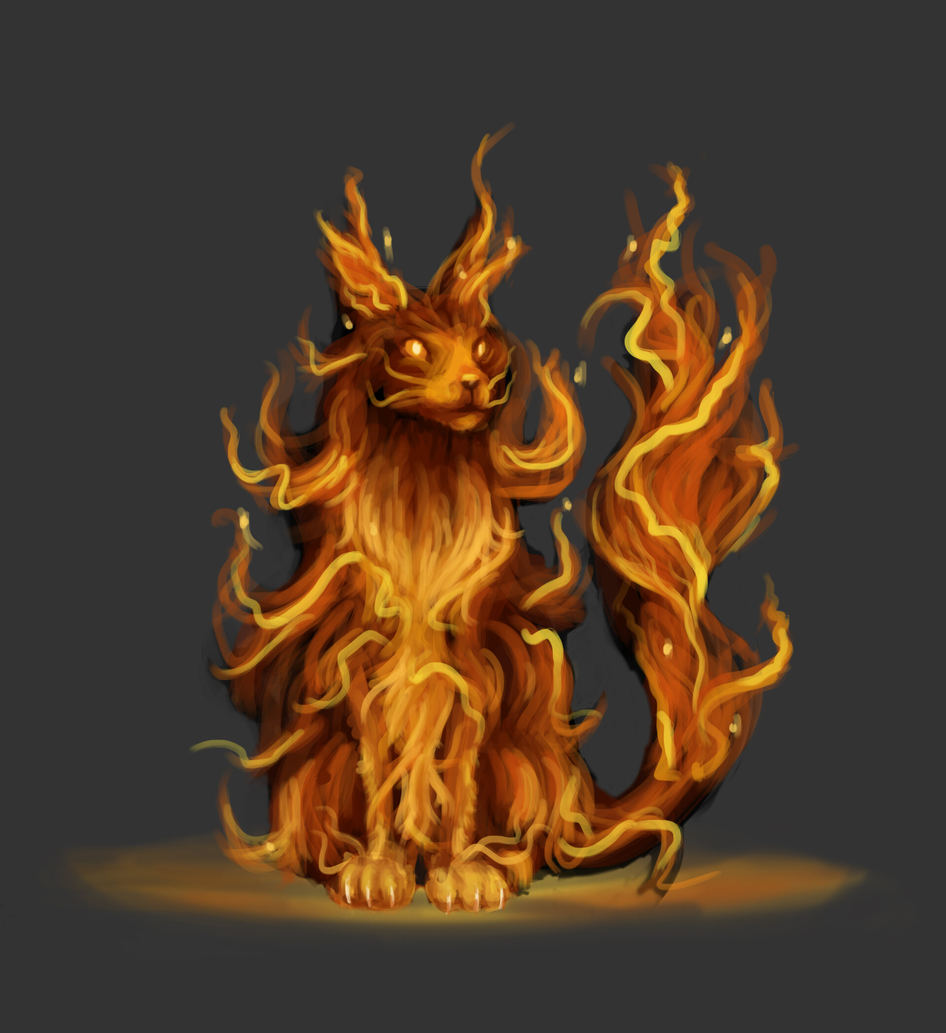 ArtStation - Fire cat
