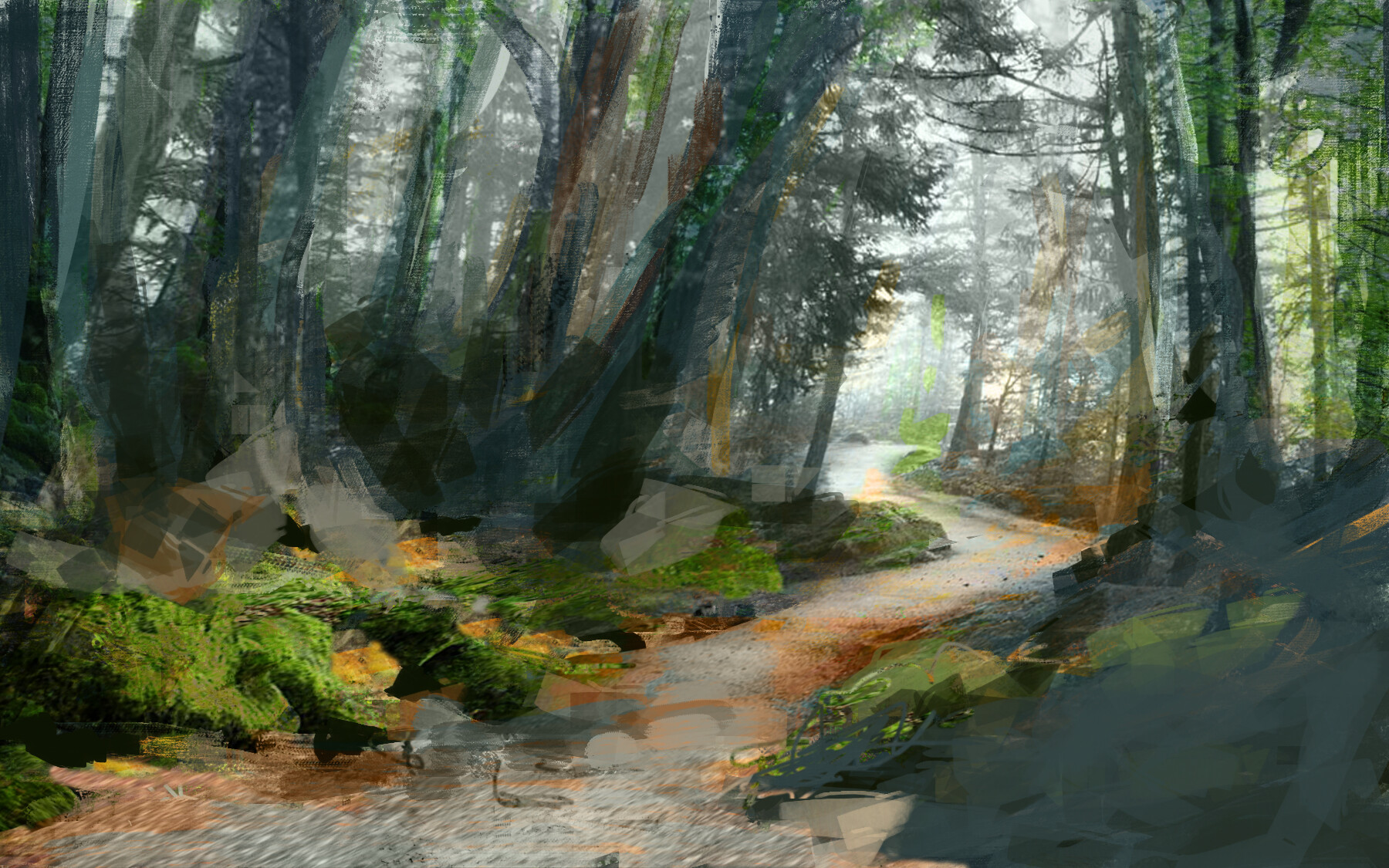 ArtStation - forest painting practice
