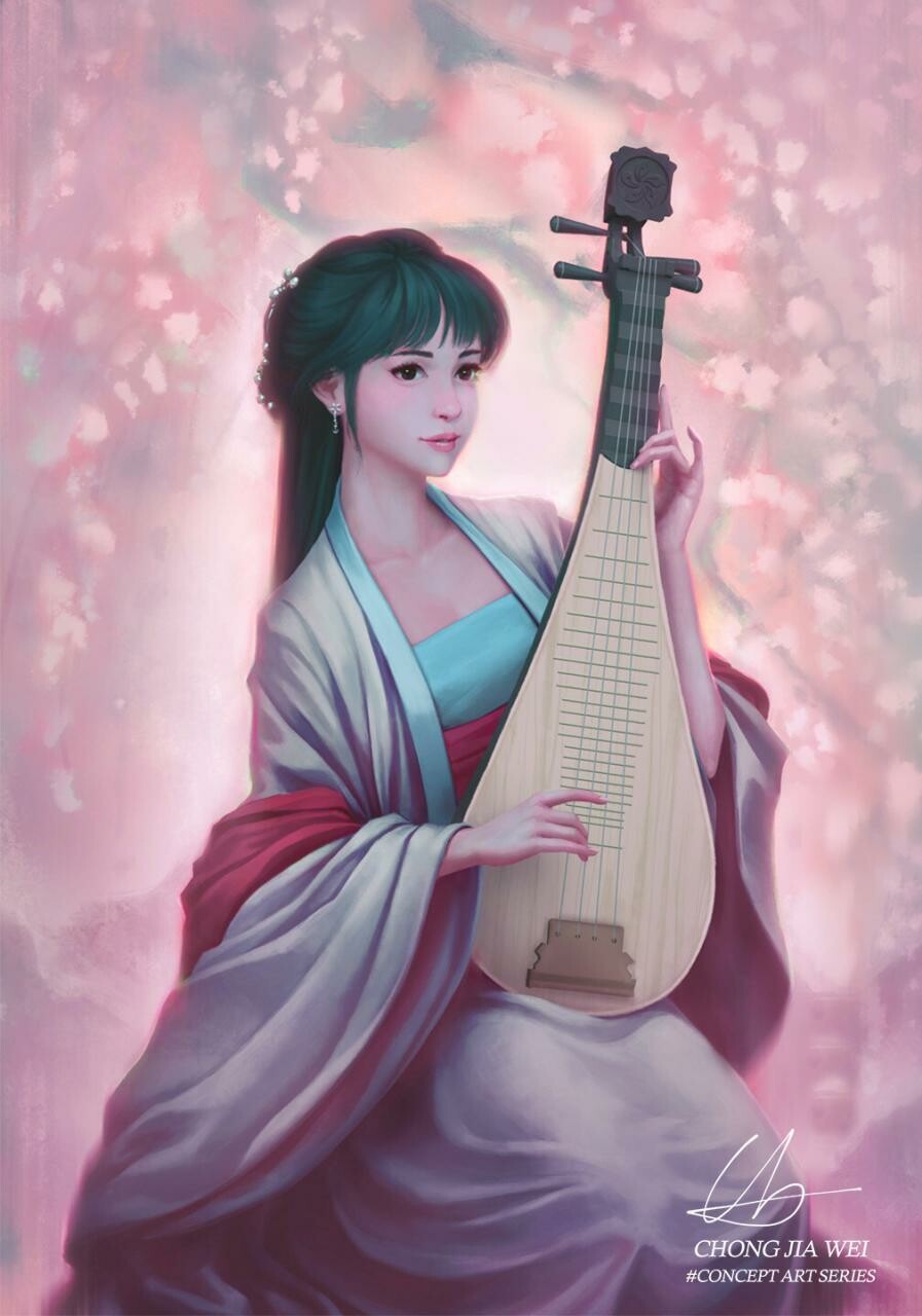 ArtStation - Pipa girl
