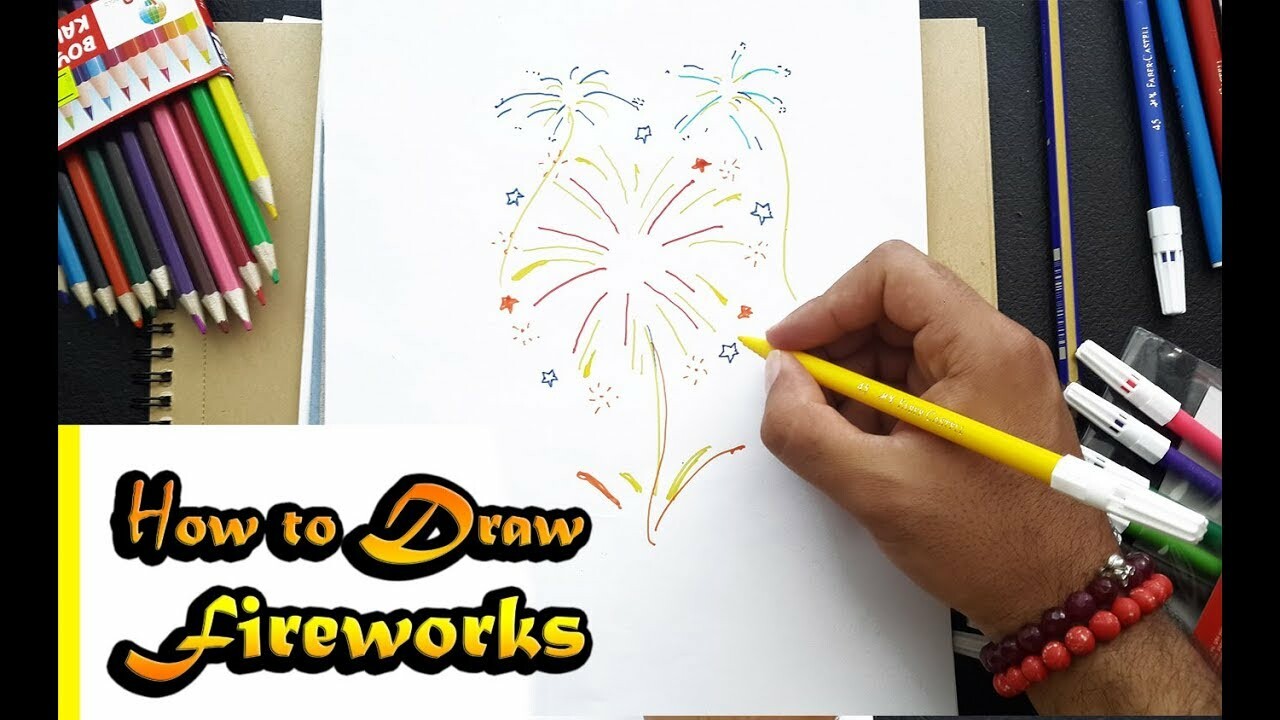 ArtStation - how to draw FİREWORK /step by step easy // HAVAİ FİŞEK ...