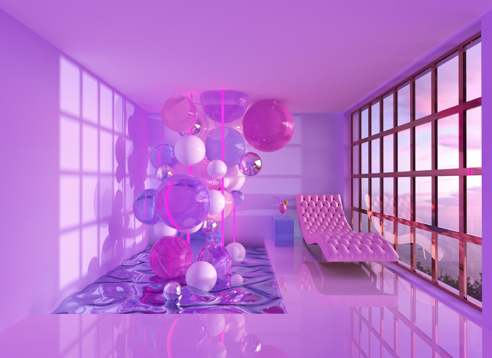 ArtStation - Pink place 🌸🍹🌊