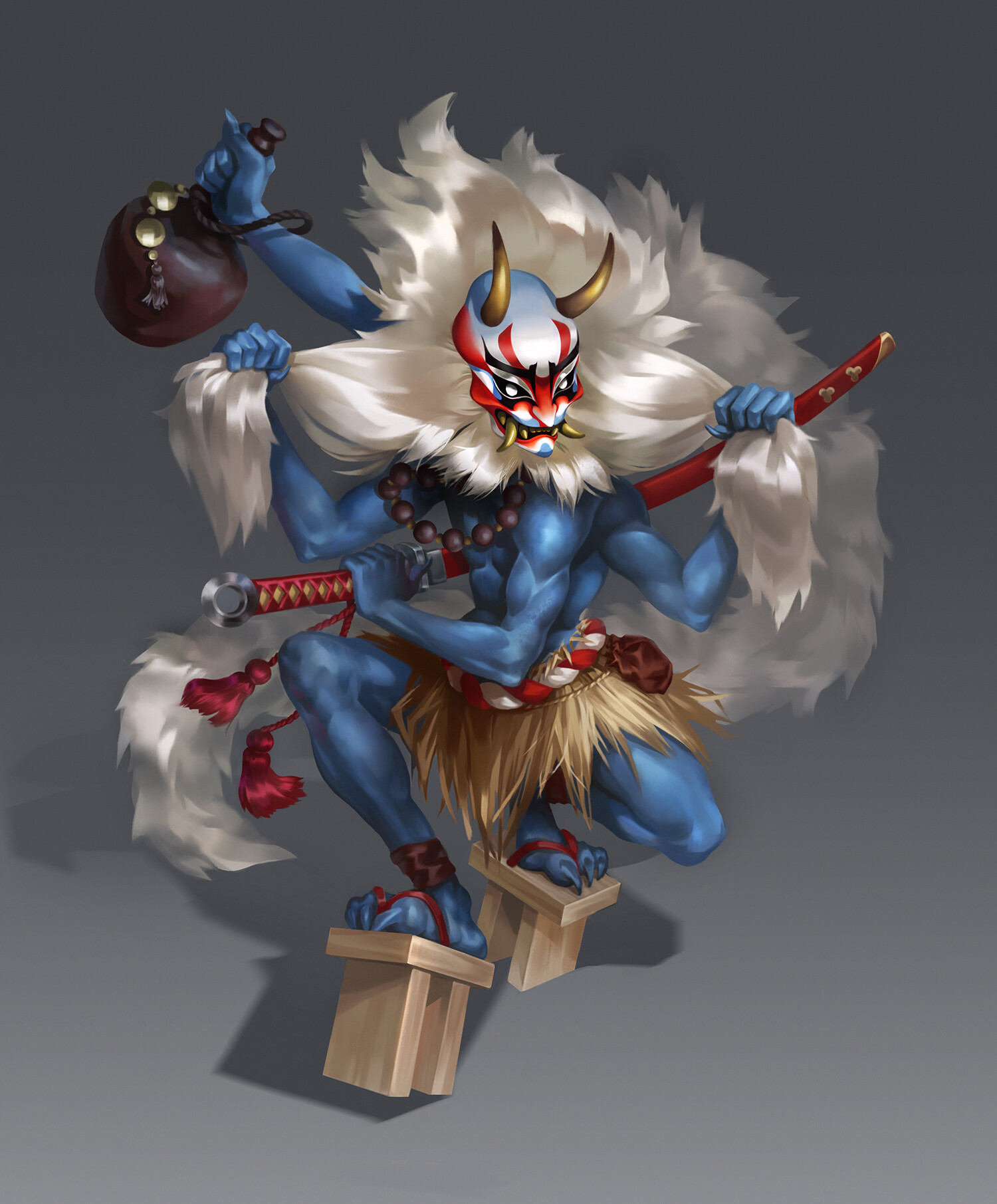 ArtStation - "drink and fight" oni