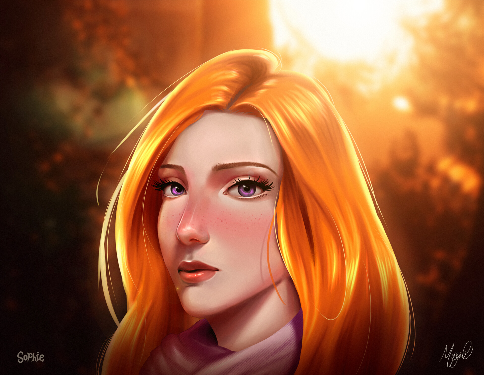 ArtStation - Sophie's portrait golden hour at the forest