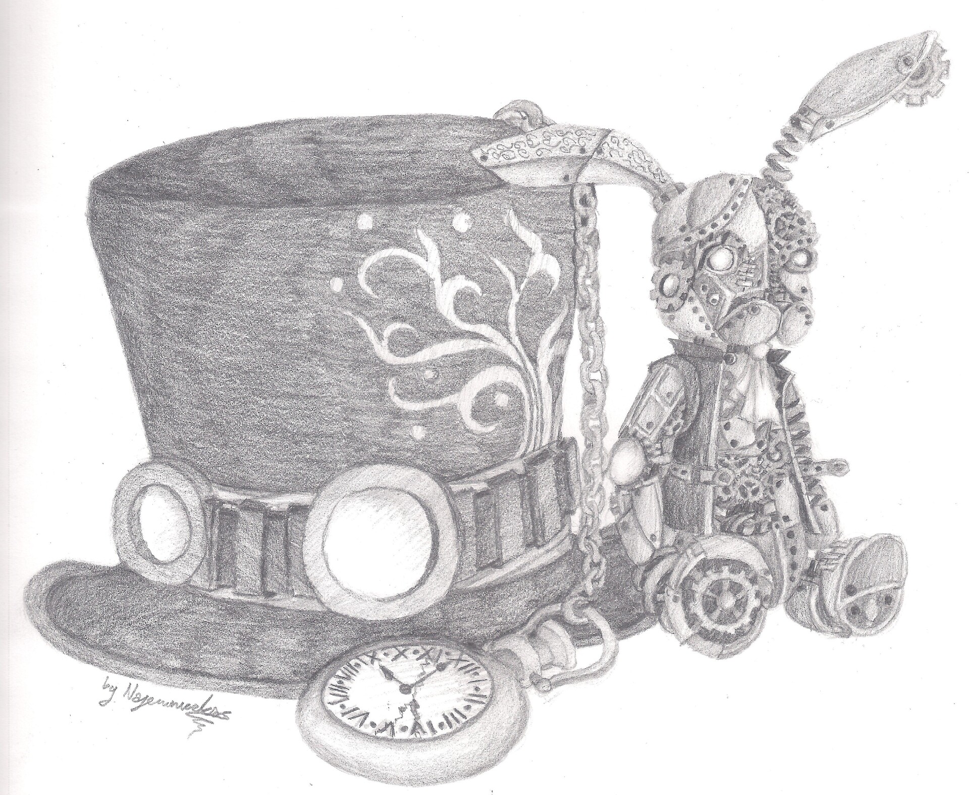 Steampunk Alice In Wonderland Drawing