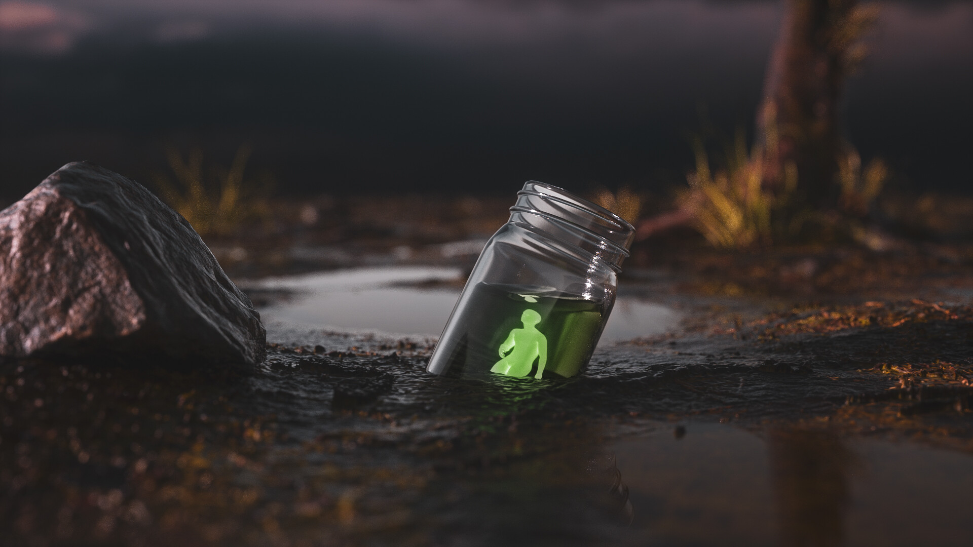 ArtStation - Man in a bottle