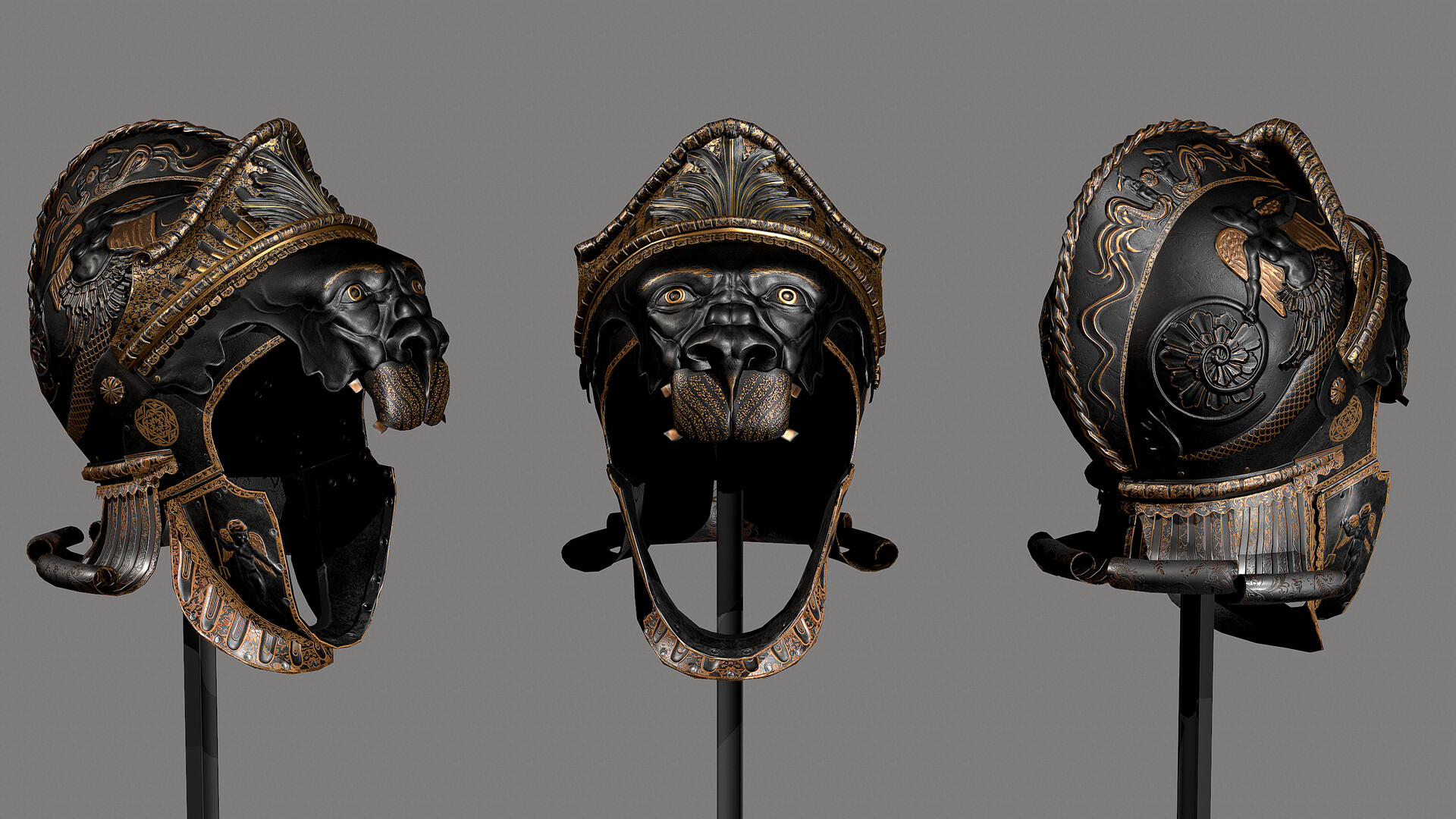 Nicholas Sussmilch Portfolio - Nemean Lion Helmet - Filippo Negroli