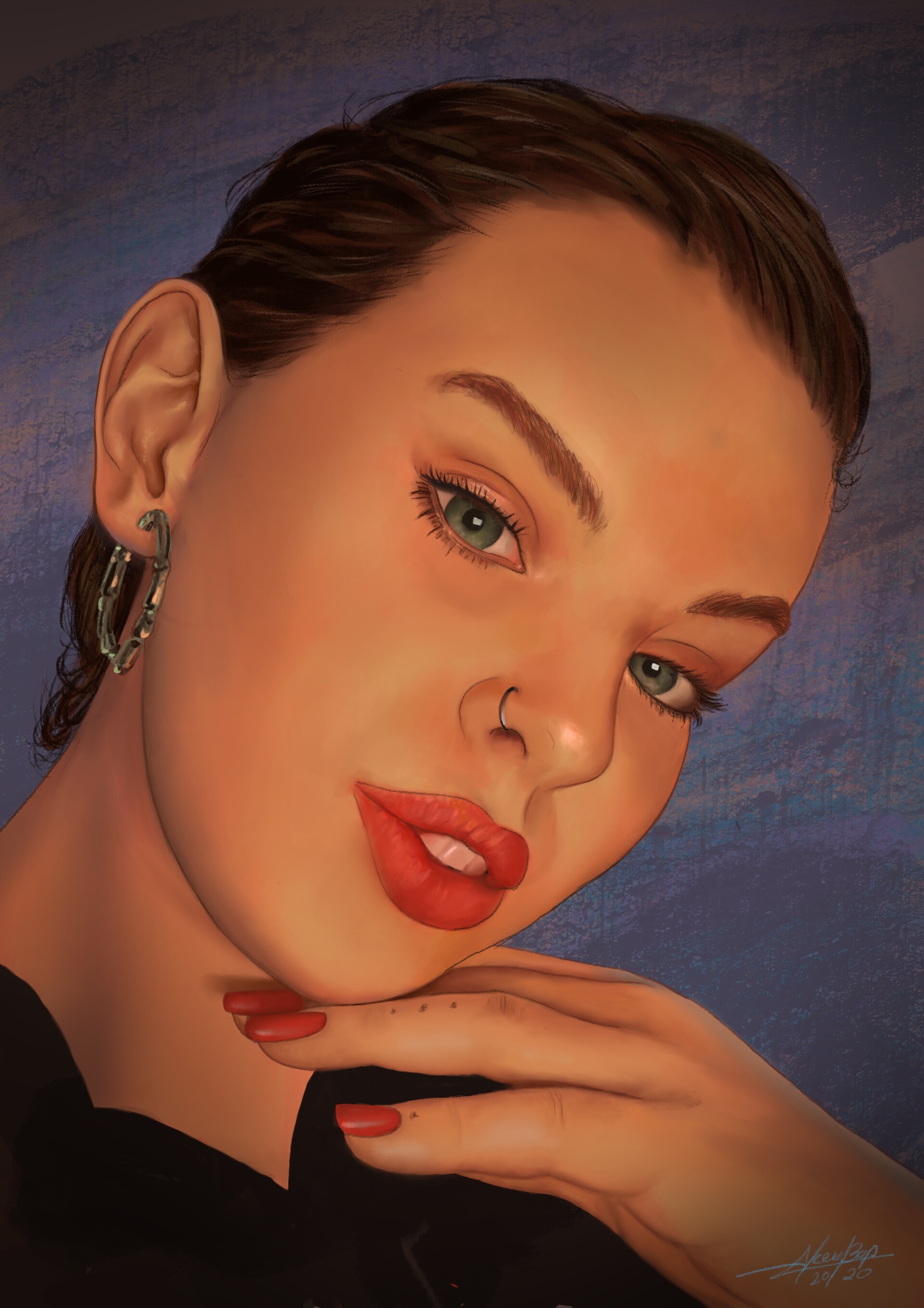 ArtStation - Procreate practice, portrait.