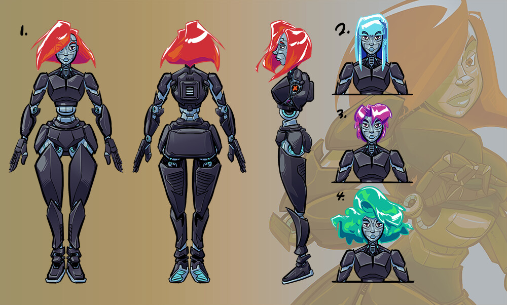 ArtStation - Concept turnaround for sci-fi android character