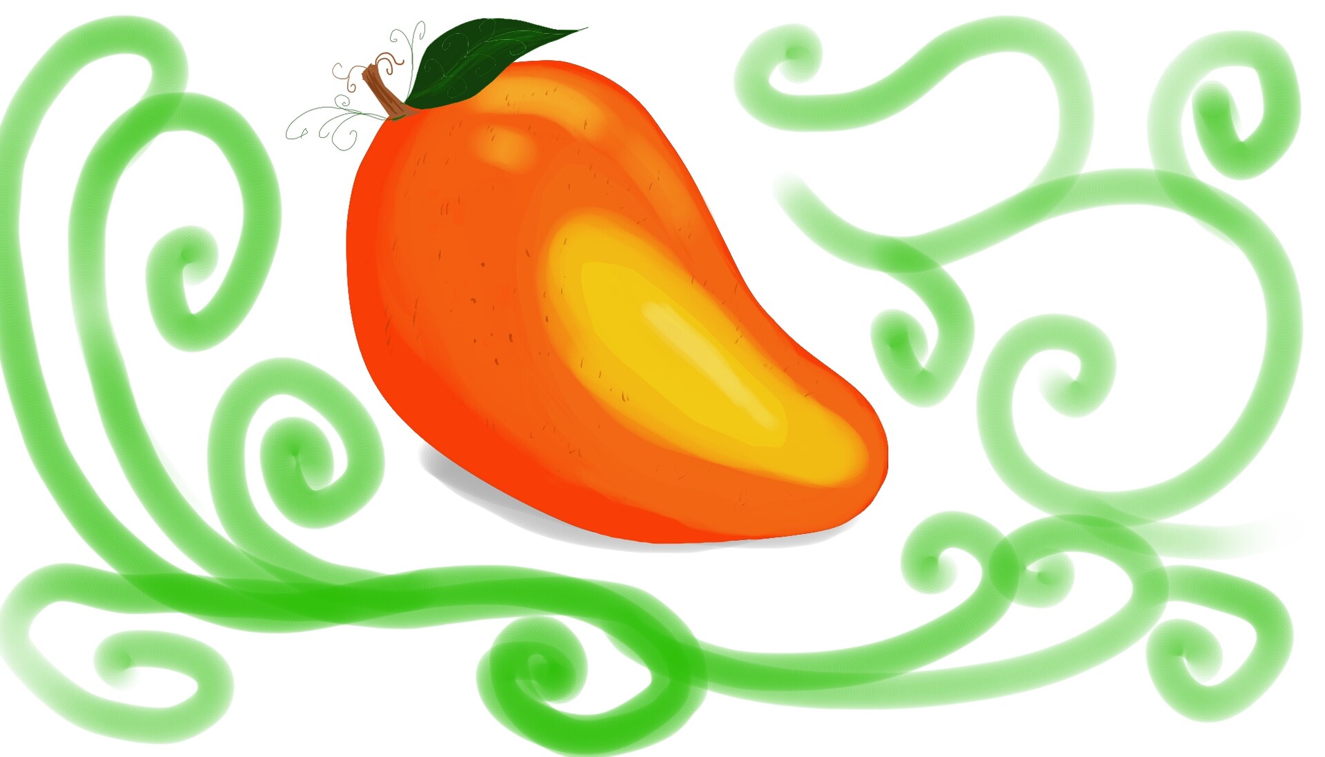 ArtStation - mango and green spiral nature