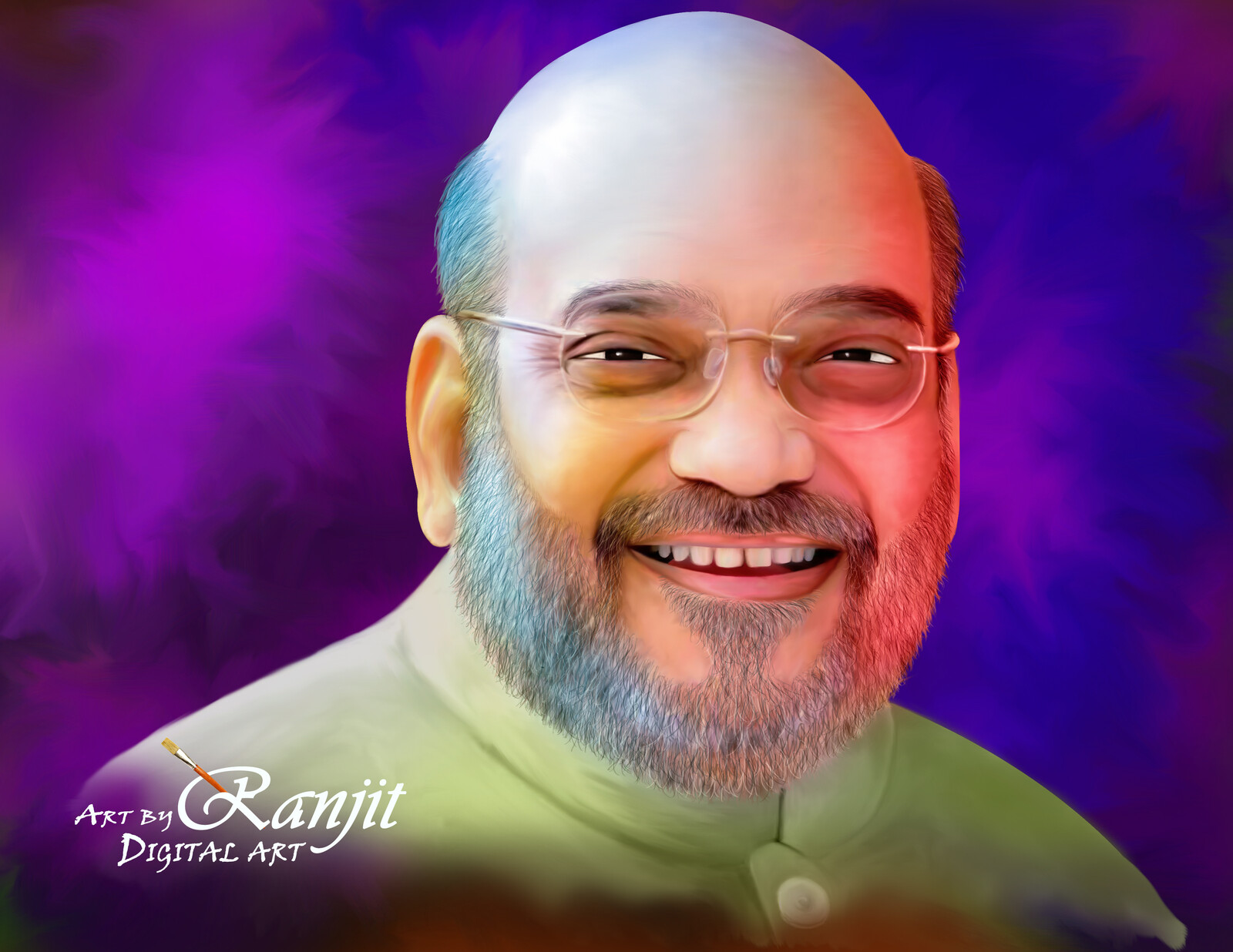 Ranjit Prasad Sharma - My recent digital artwork of #Amit_shah