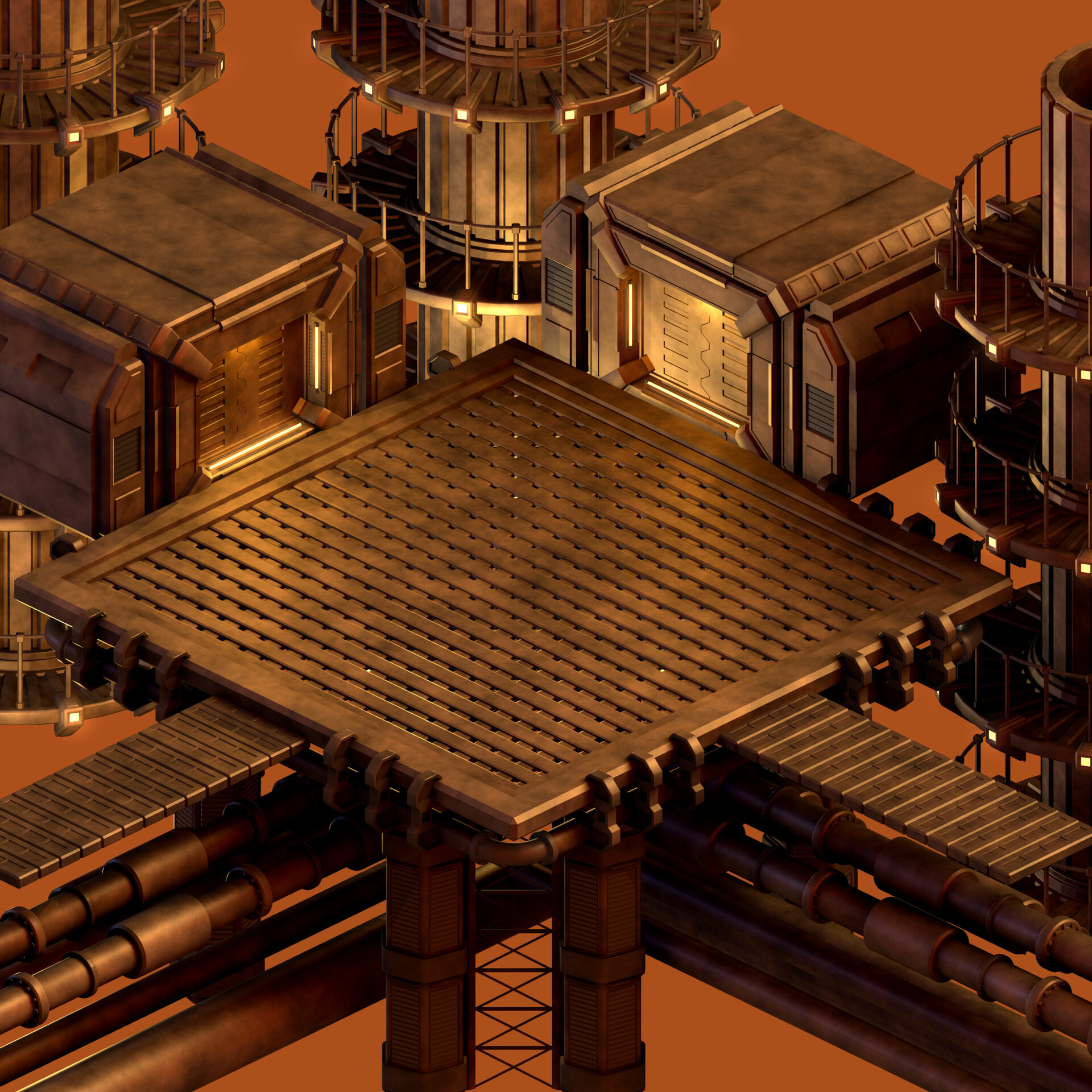 ArtStation - Web Flash Game Environment and Props - Refueling Station