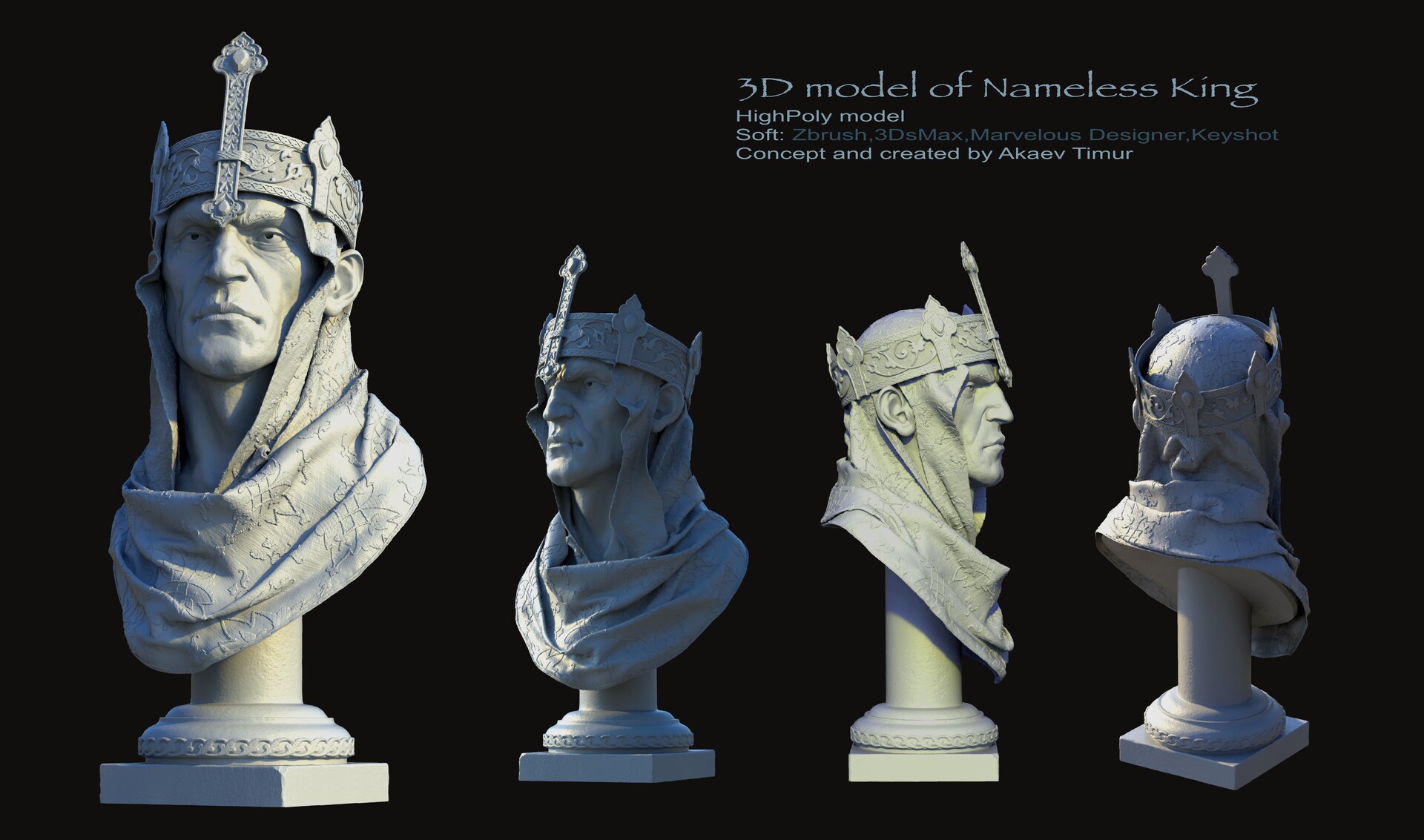ArtStation - 3D model of Nameless King. HighPoly and Lowpoly model