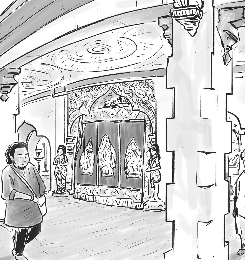 Sri Mariamman Temple Drawing