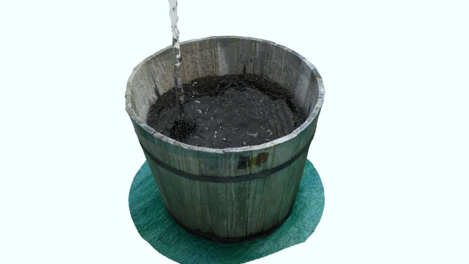 ArtStation - Filling a Bucket. Photogrammetry and fluid simulation