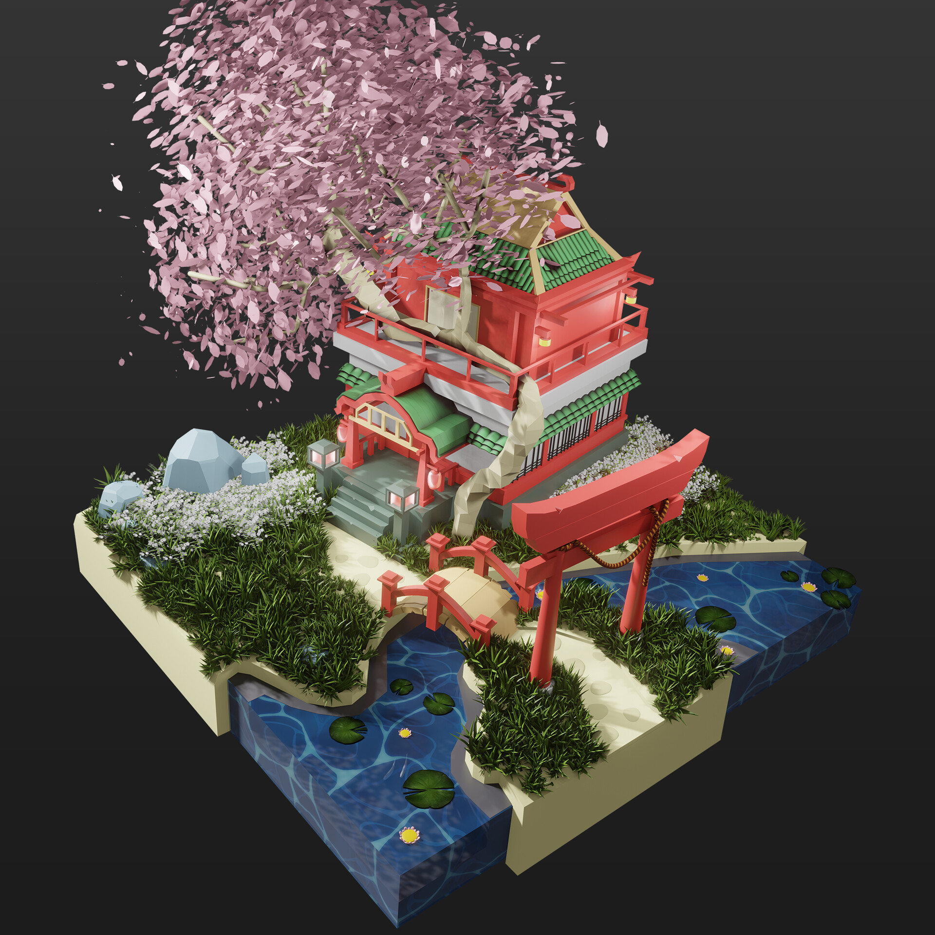 ArtStation - Mini Kitsune Palace