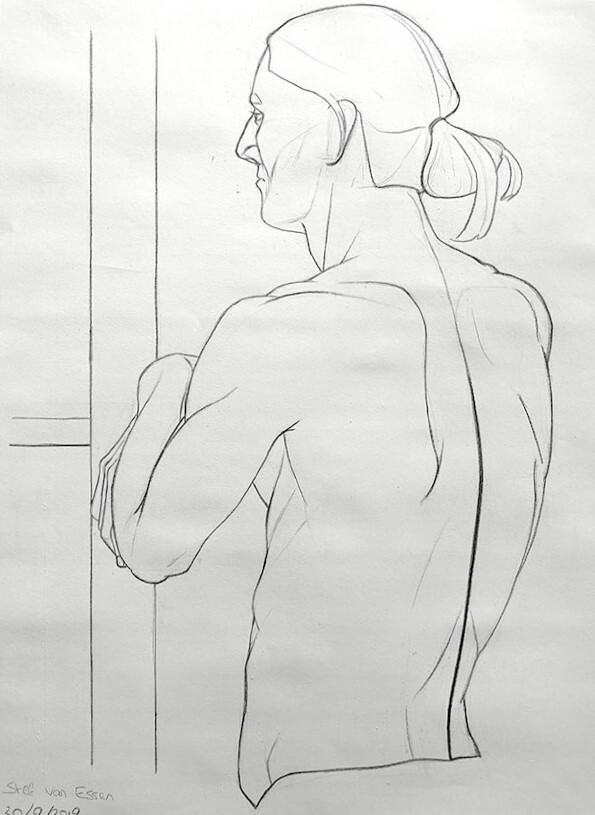 man back profile drawing