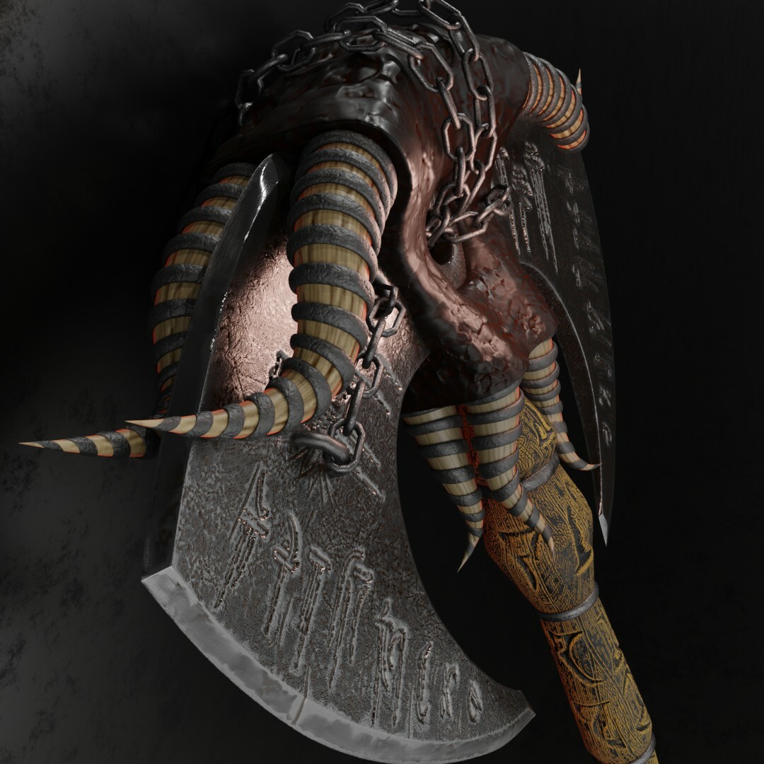 ArtStation - Ork-Dwarf mix axe