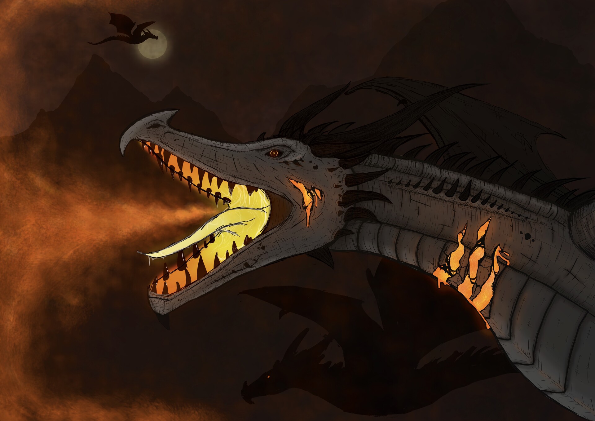 ArtStation - Coal dragon