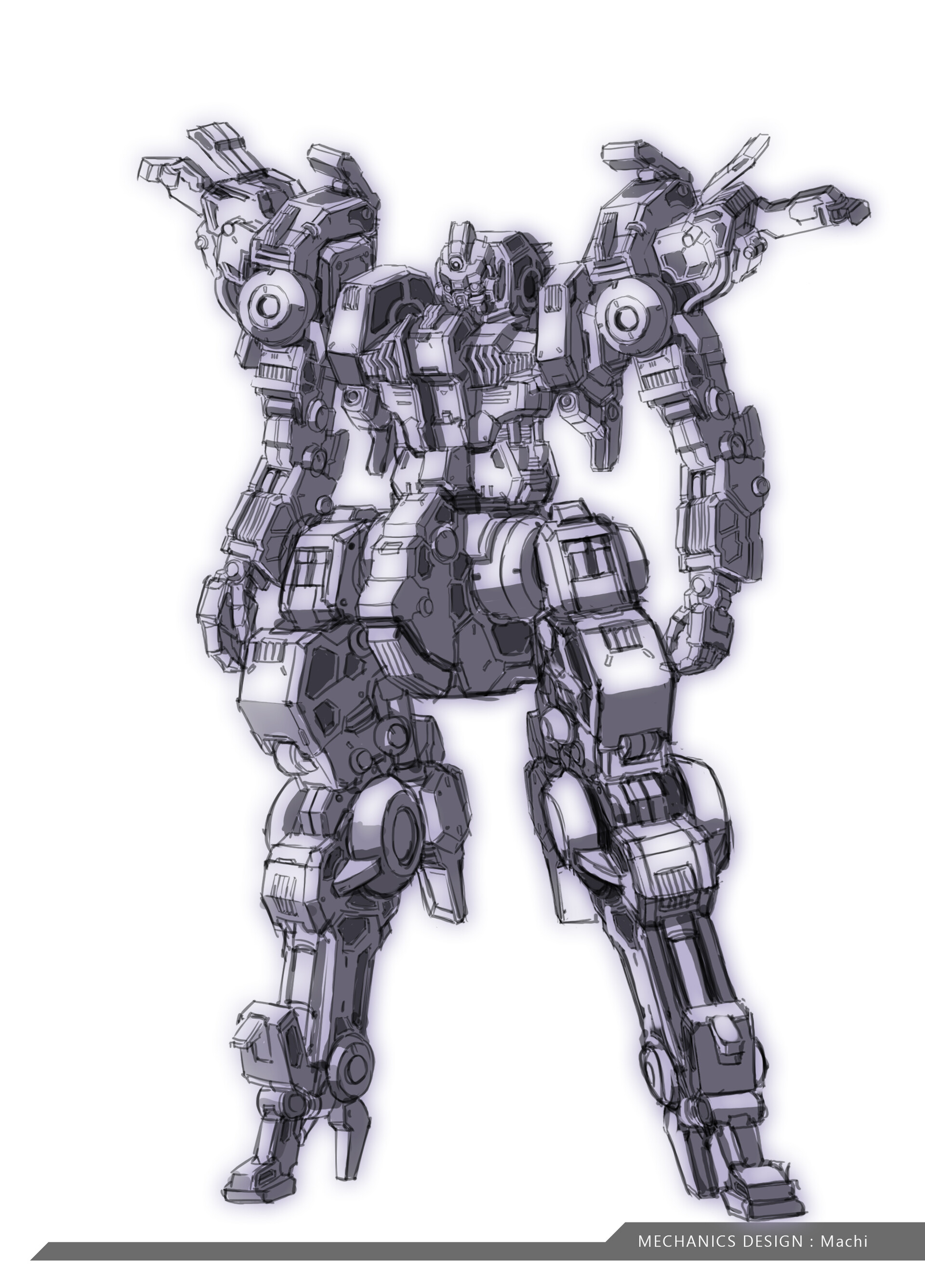 ArtStation - mechanics frame drawing