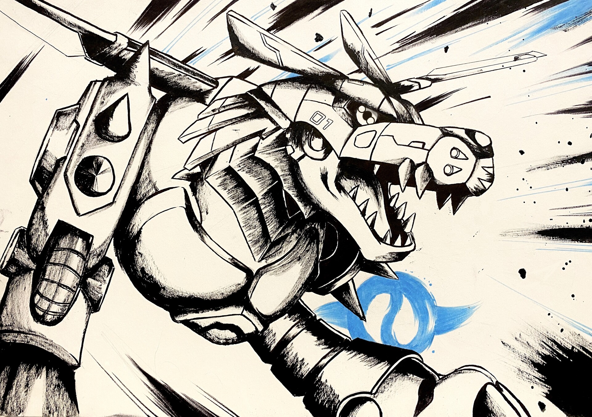 how to draw metalgarurumon