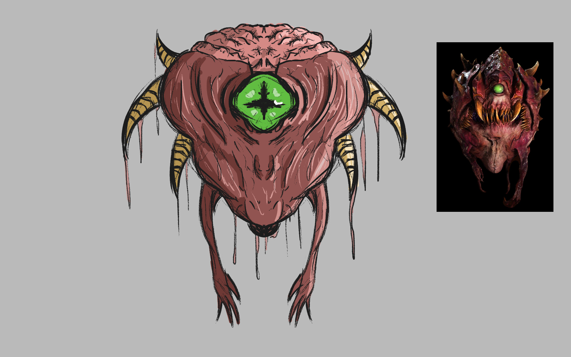 ArtStation - DOOM Cacodemon x Cthulhu