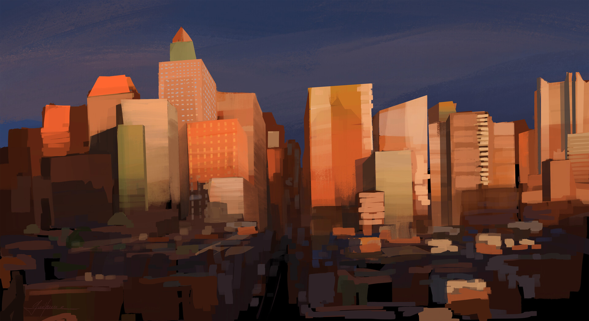 ArtStation - City Sunset