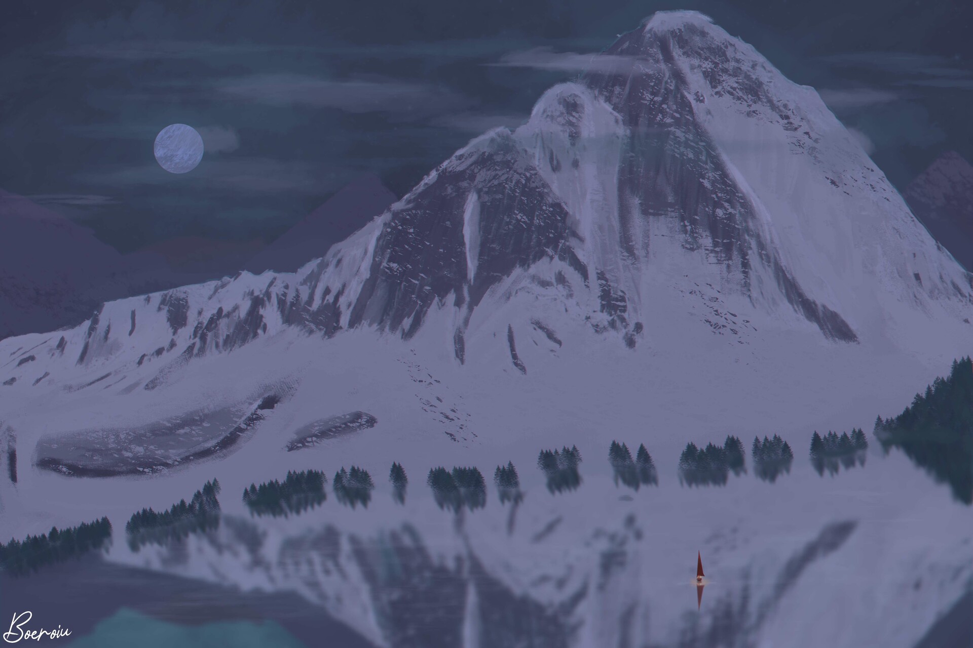 ArtStation - Night Mountain