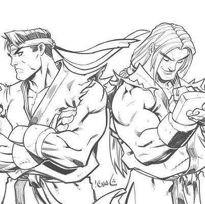 street fighter ken coloring pages