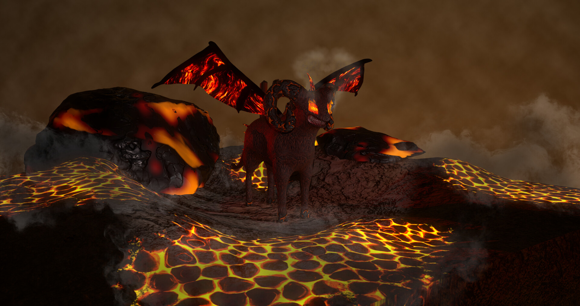 ArtStation - Demon Ram Creature, Kaleb Rabideau