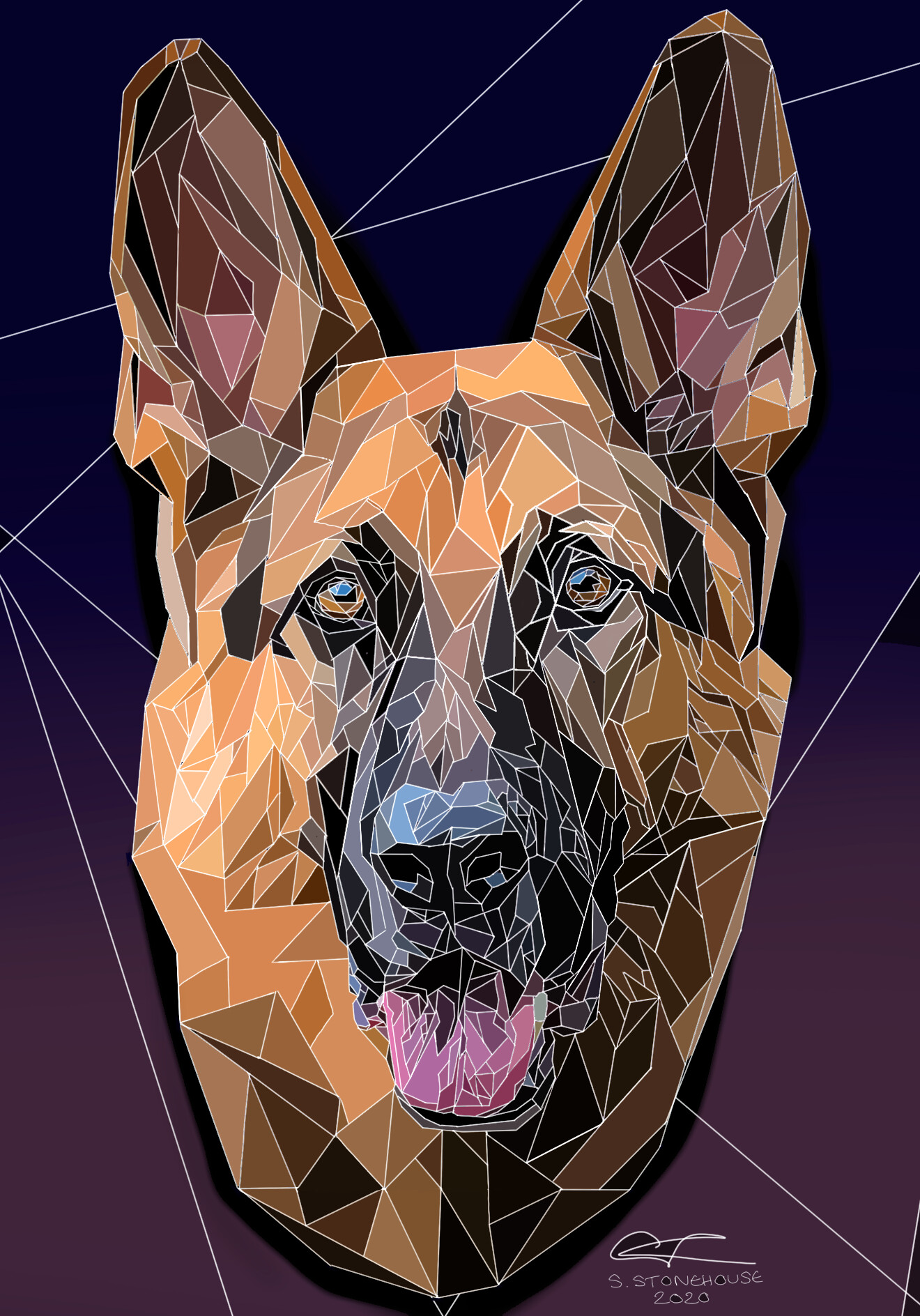 ArtStation - Geometric German Shepherd