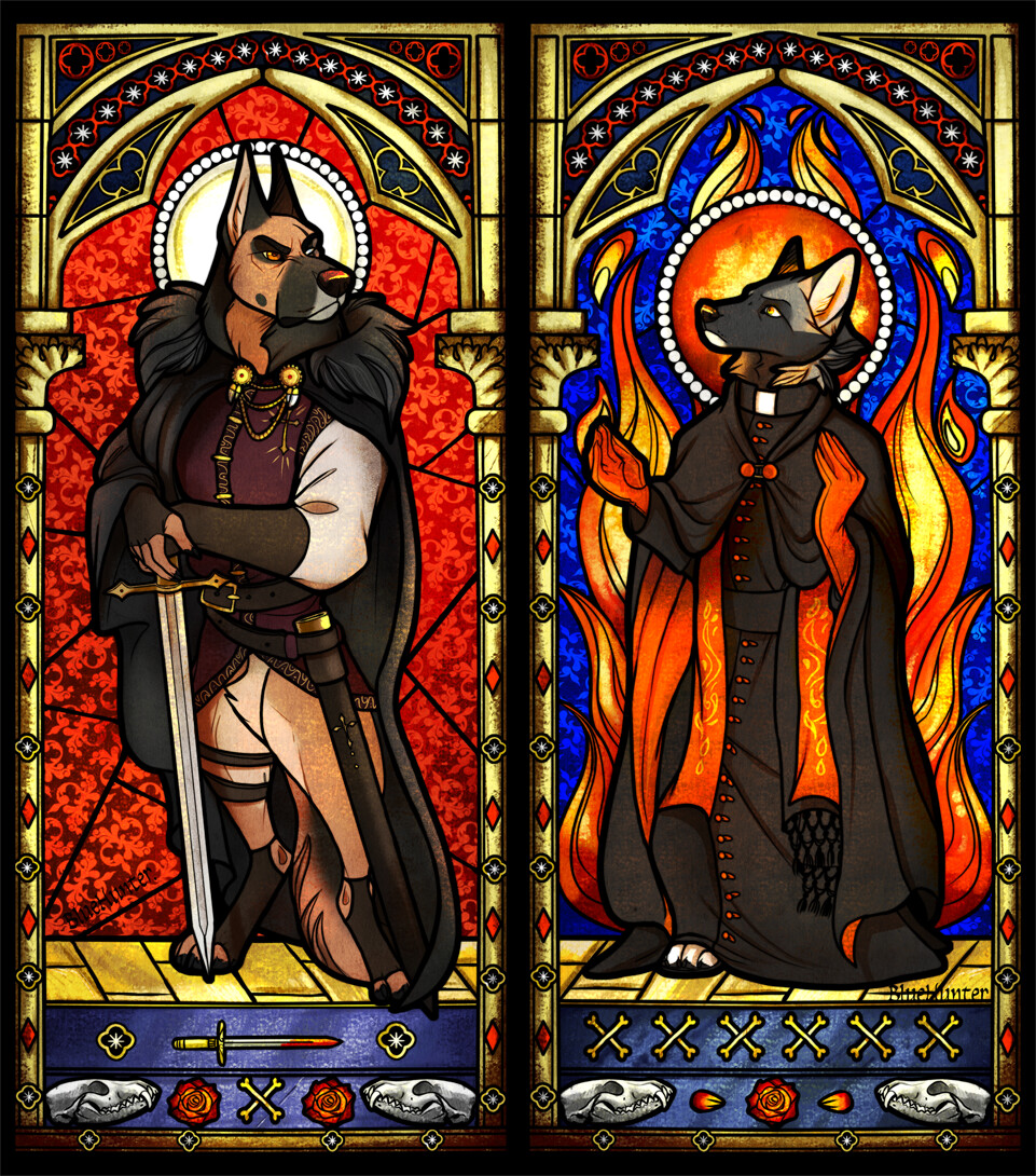 ArtStation - Digital stained glass window - Cloak and dagger