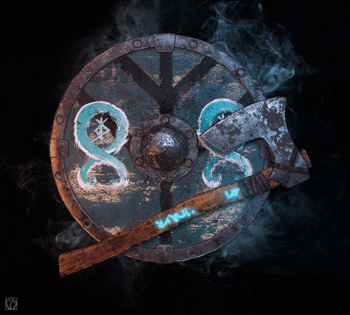 ArtStation - Norse Shield & Axe