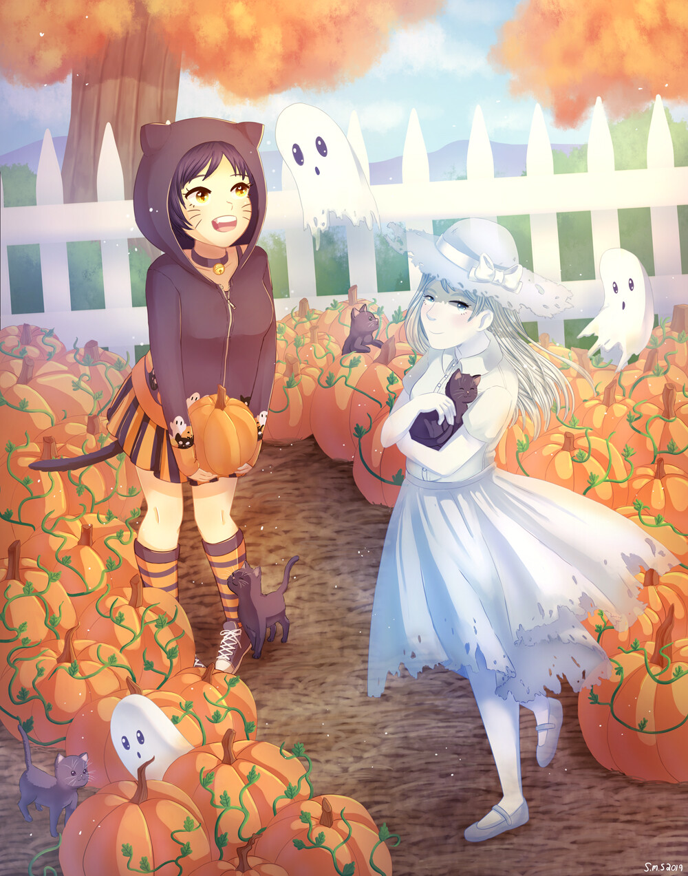 Shannon Mora Sanders - Picking Pumpkins With Cats and Ghosts